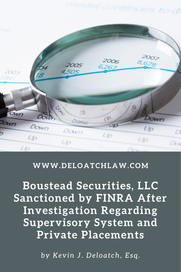 Boustead Securities, LLC Sanctioned by FINRA After Investigation ...